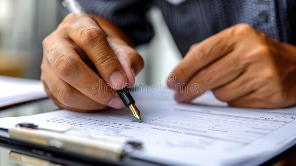 Professional Inspector Checking Off Points on Checklist during House ...