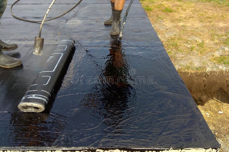Professional Installation of Waterproofing on the Concrete Foundation ...
