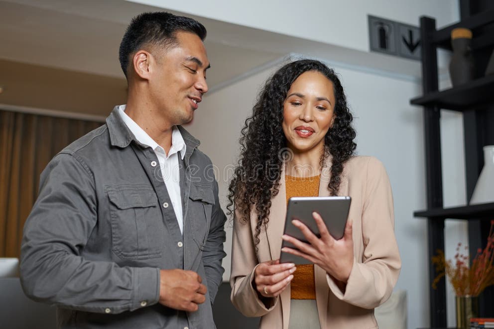 Professional Interaction between Colleagues in a Hotel Lobby Setting ...