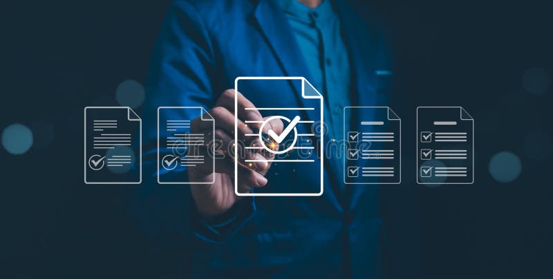 A Professional Interacts the Interface of Checkmarked Documents ...