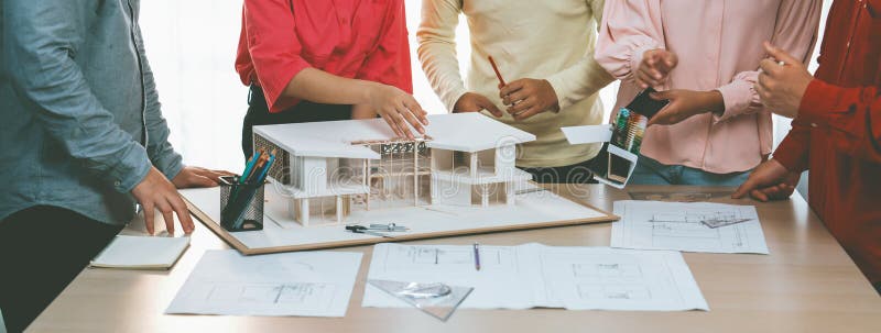 Professional Interior Design Team Discuss about House Material ...