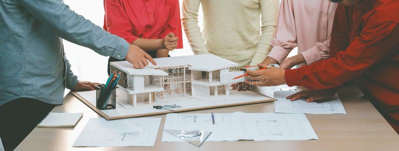 Professional Interior Design Team Discuss about House Material ...