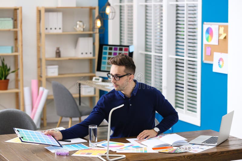 Professional Interior Designer at Workplace Stock Image - Image of ...