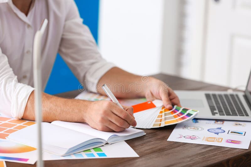 Professional Interior Designer at Workplace in Office Stock Photo ...