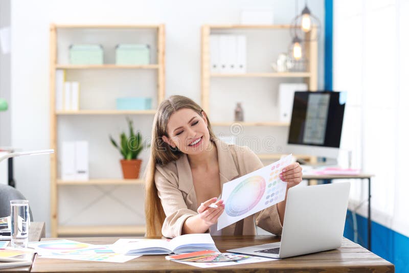 Professional Interior Designer at Workplace Stock Image - Image of ...