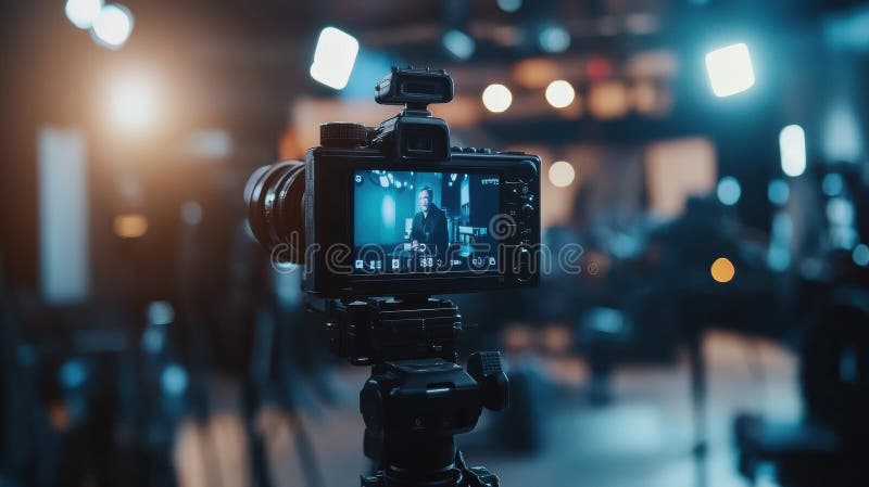 A Professional Interview is Recorded in a Modern Studio, Featuring a ...