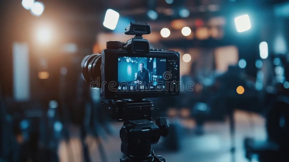 A Professional Interview is Recorded in a Modern Studio, Featuring a ...