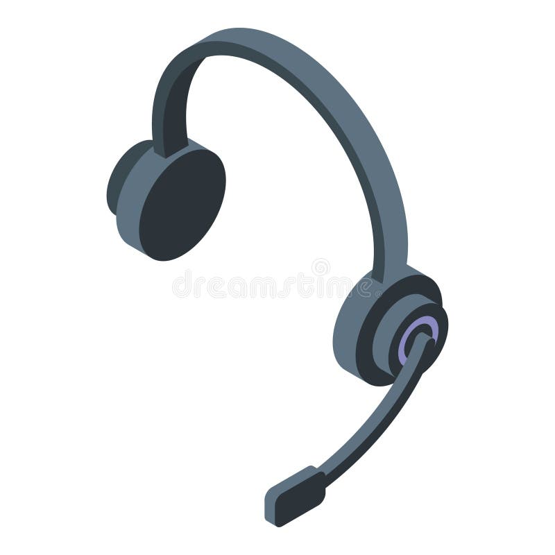3d Isometric View of a Modern Headset with Microphone for Communication ...
