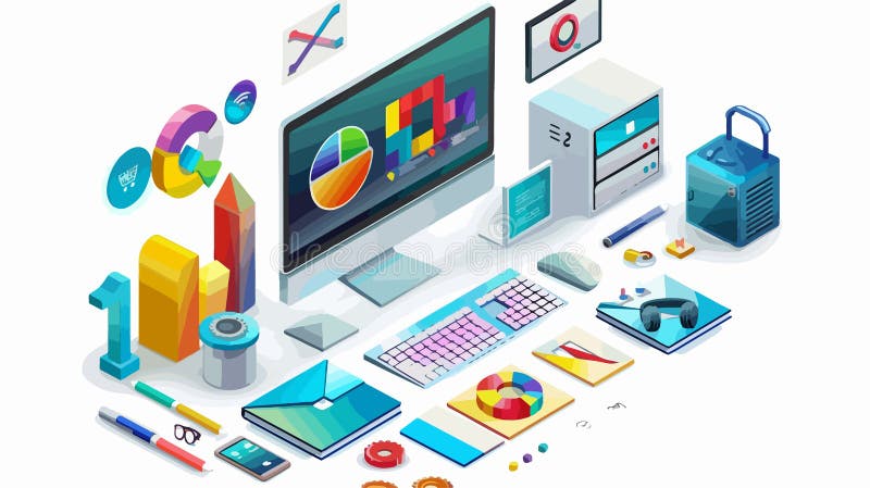 Professional Isometric Webinar Banner Header Vector Illustration Stock ...