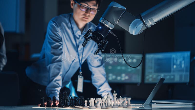 Professional Japanese Development Engineer is Testing an Artificial ...