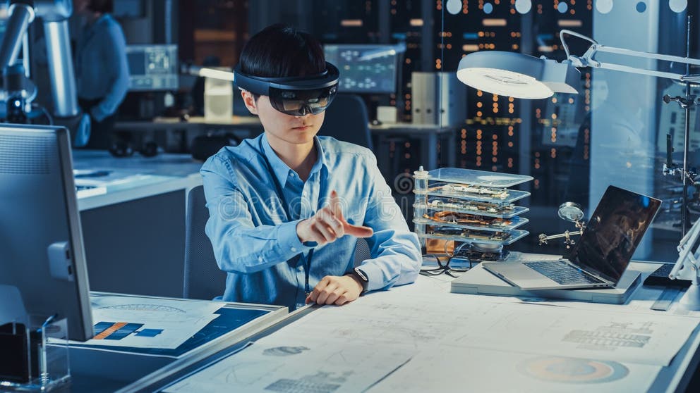 Professional Japanese Development Engineer is Working in a AR Headset ...