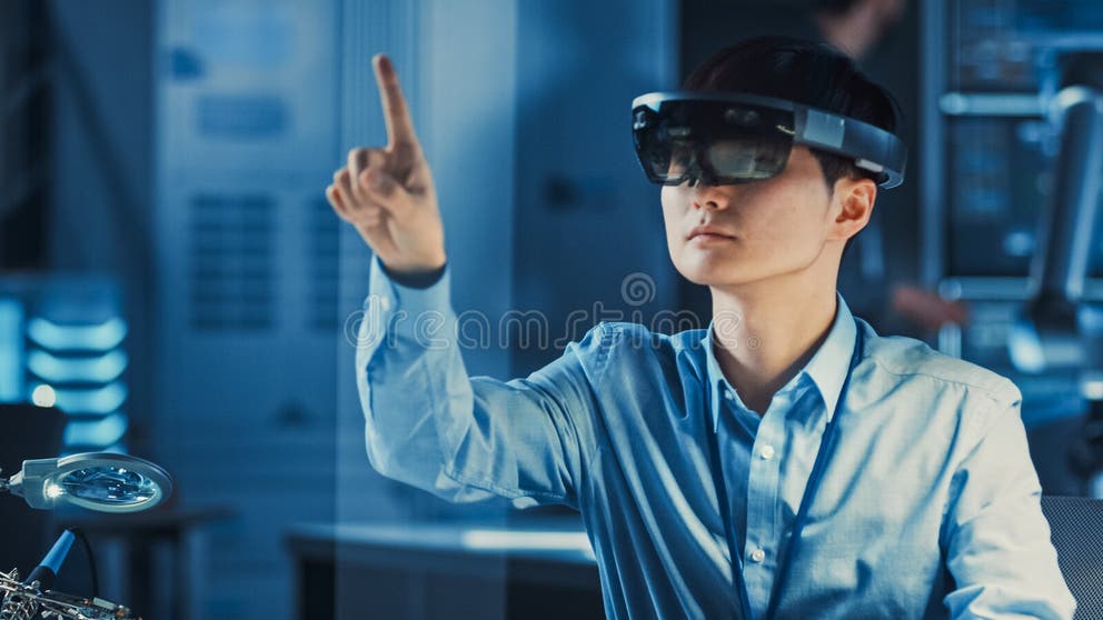 Professional Japanese Development Engineer is Working in a AR Headset ...