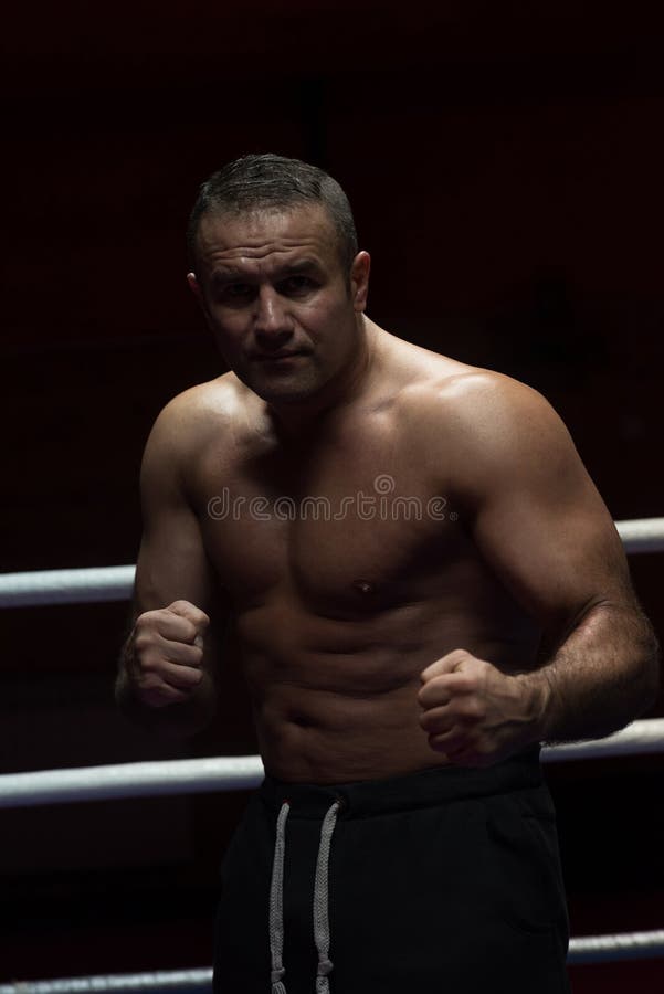 Professional Kickboxer in the Training Ring Stock Photo - Image of ...