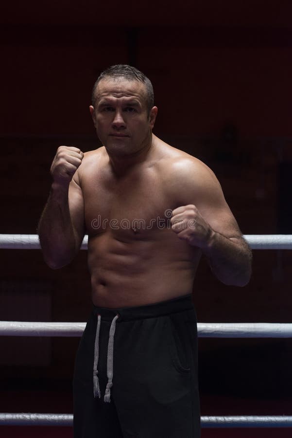Professional Kickboxer in the Training Ring Stock Image - Image of ...
