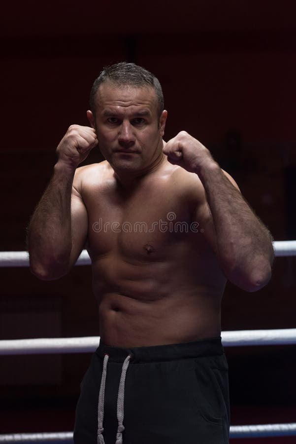 Professional Kickboxer in the Training Ring Stock Photo - Image of ...