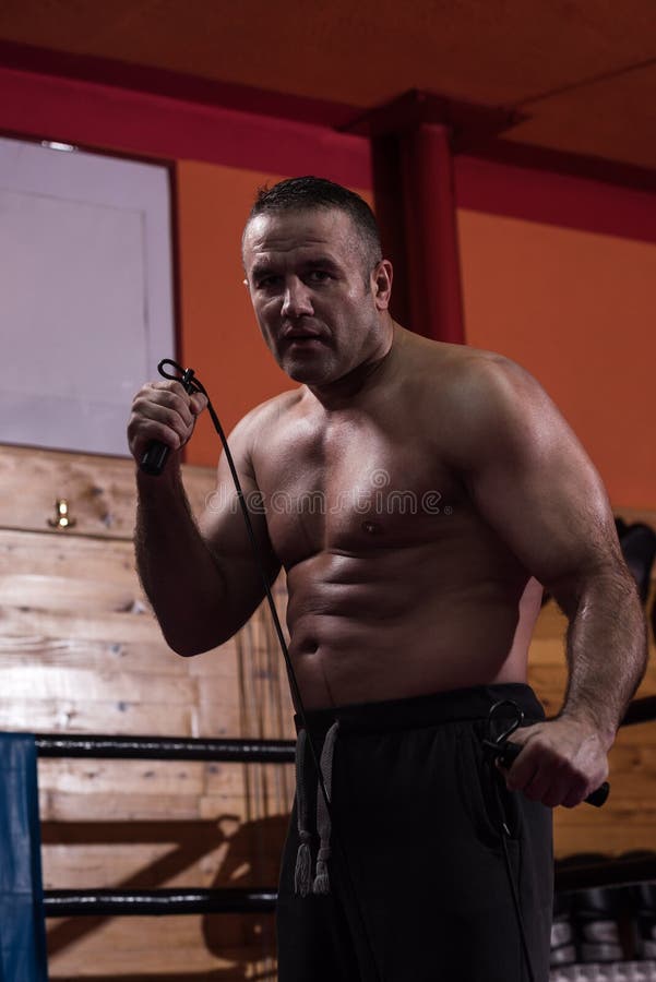 Professional Kickboxer in the Training Ring Stock Photo - Image of ...