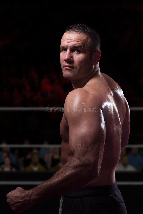 Professional Kickboxer in the Training Ring Stock Image - Image of male ...