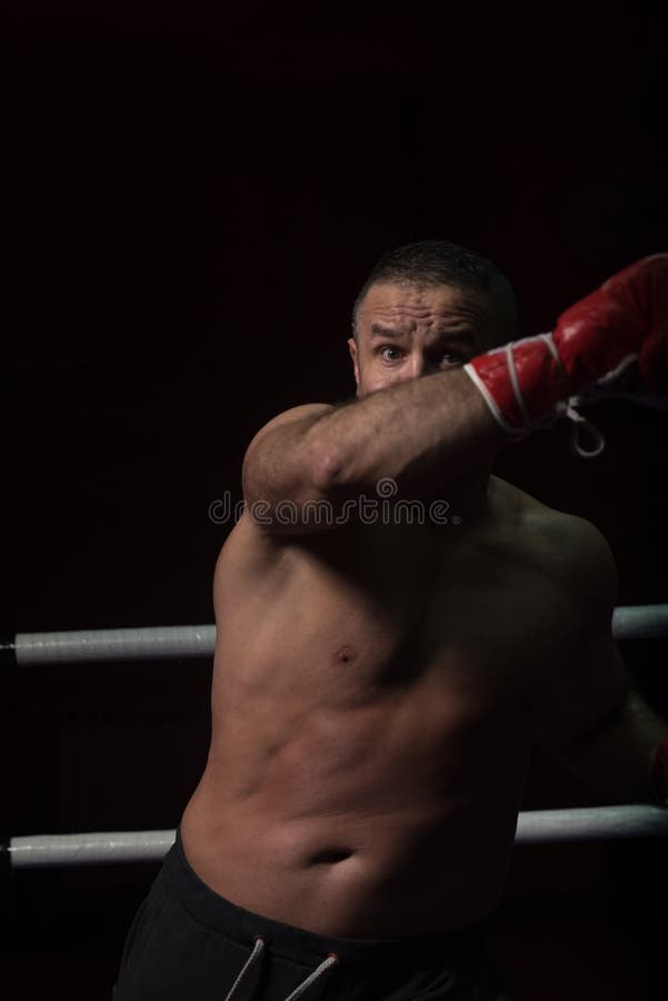 Professional Kickboxer in the Training Ring Stock Photo - Image of ...