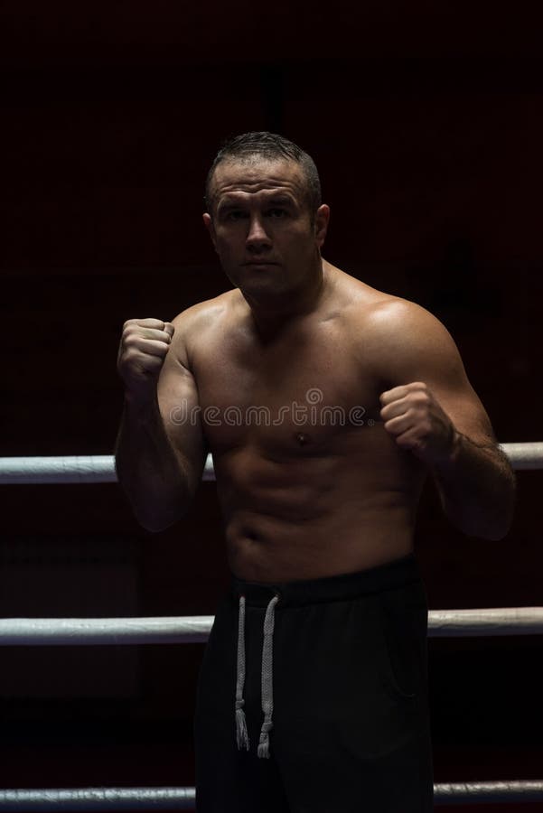 Professional Kickboxer in the Training Ring Stock Image - Image of ...