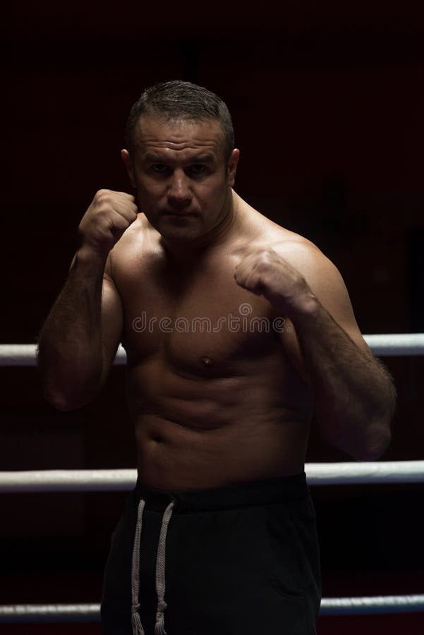 Professional Kickboxer in the Training Ring Stock Photo - Image of hand ...