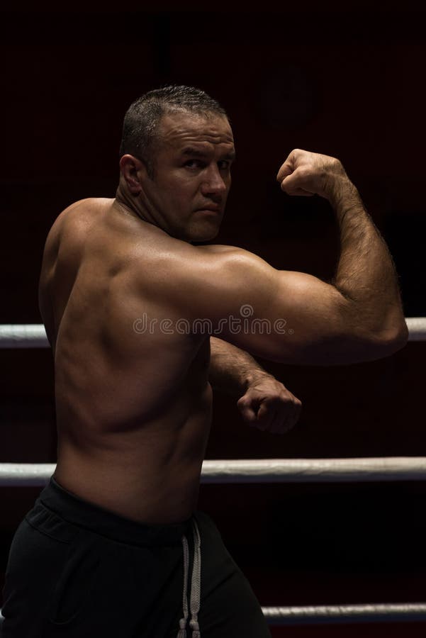 Professional Kickboxer in the Training Ring Stock Photo - Image of ...