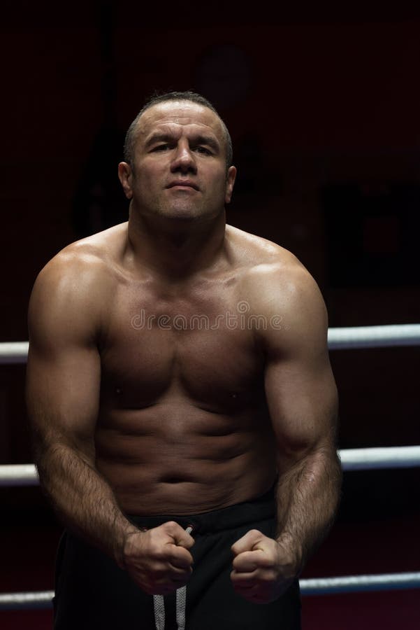 Professional Kickboxer in the Training Ring Stock Photo - Image of body ...