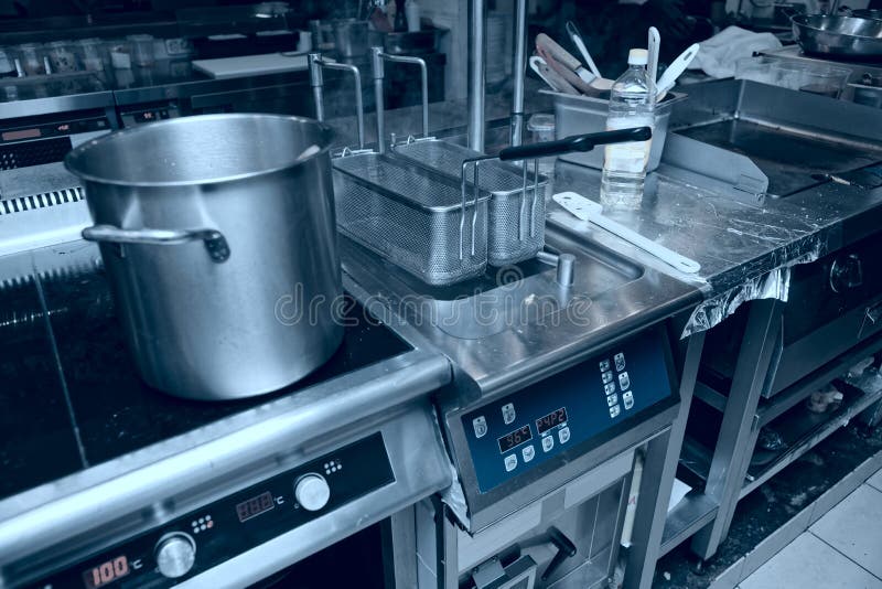 Professional Kitchen Interior, Toned Stock Photo - Image of restaurant ...