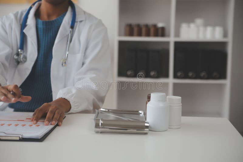 Professional Lab. Amazing Longhaired Medical Worker Wearing Uniform ...