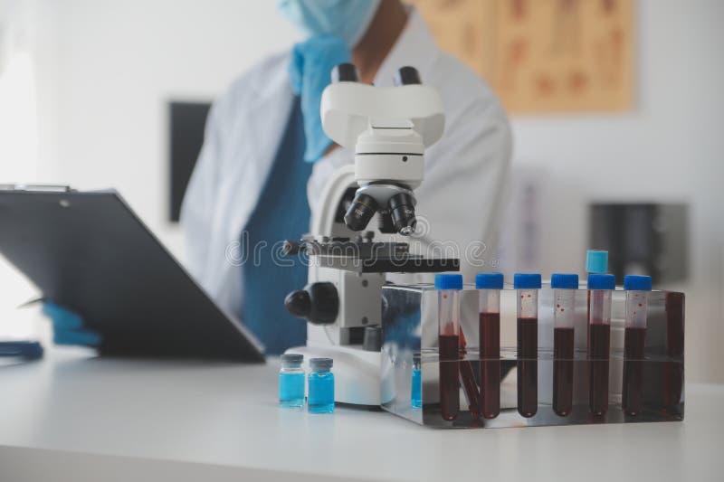 Professional Lab. Amazing Longhaired Medical Worker Wearing Uniform ...