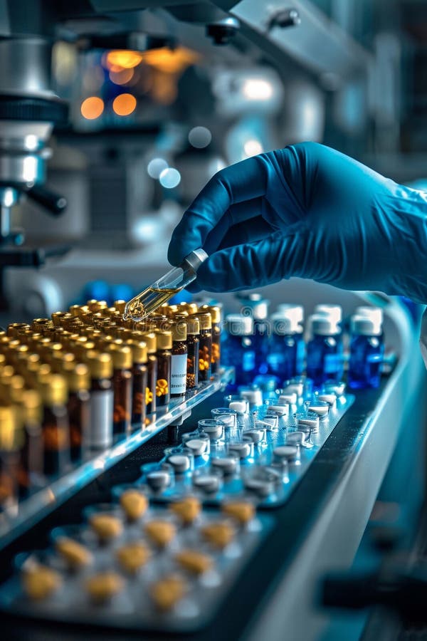 Professional Lab Conducting Pharmaceutical Advances Close-up on ...