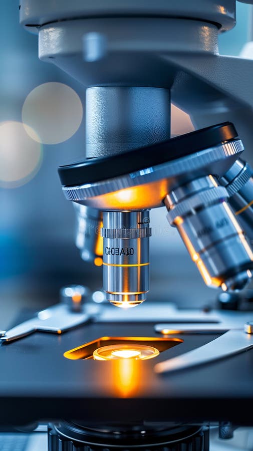 Professional Laboratory Microscope Stock Illustration - Illustration of ...