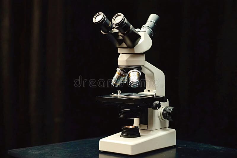 Professional Laboratory Microscope Standing on a Table Stock Image ...