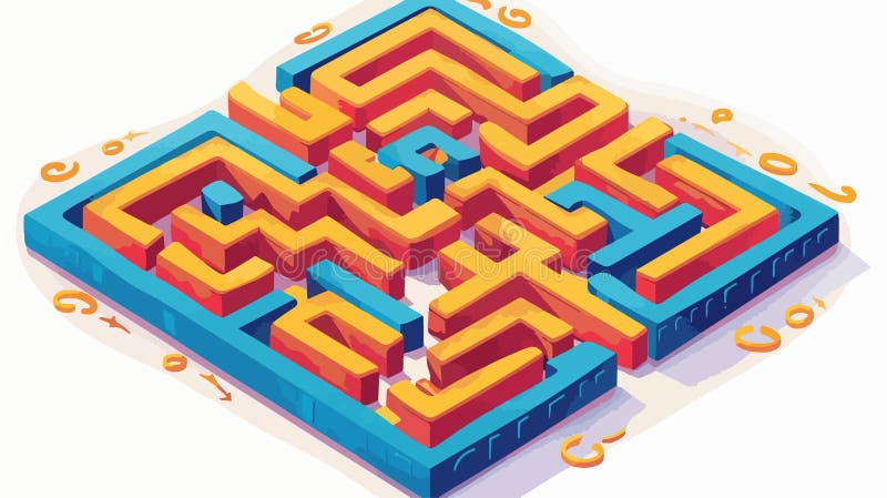 Professional Labyrinth Maze Game Vector Illustration for Design ...