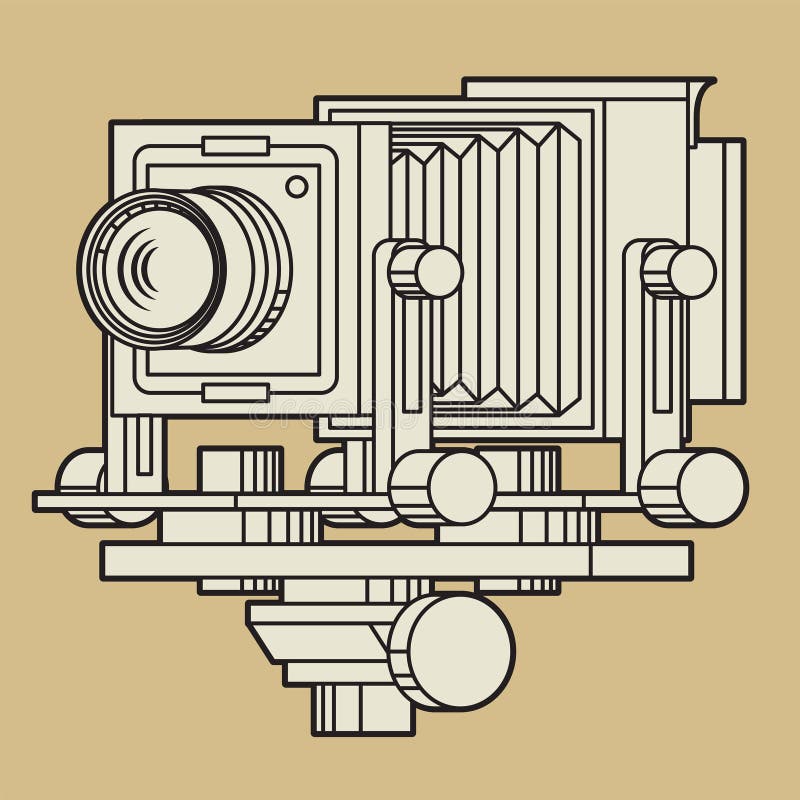 Professional Large-format Direct-view Monorail Camera Stock Vector ...