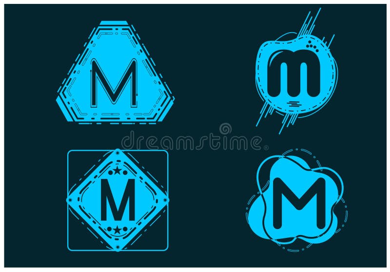 Professional M Letter New Logo and Icon Design Template Stock Vector ...