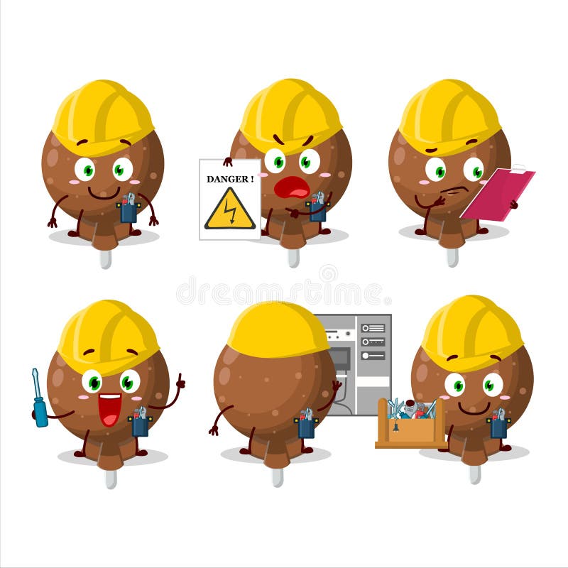 Professional Lineman Orange Lolipop Wrapped Cartoon Character with ... Professional Lineman Orange Lolipop Wrapped Cartoon Character with ...