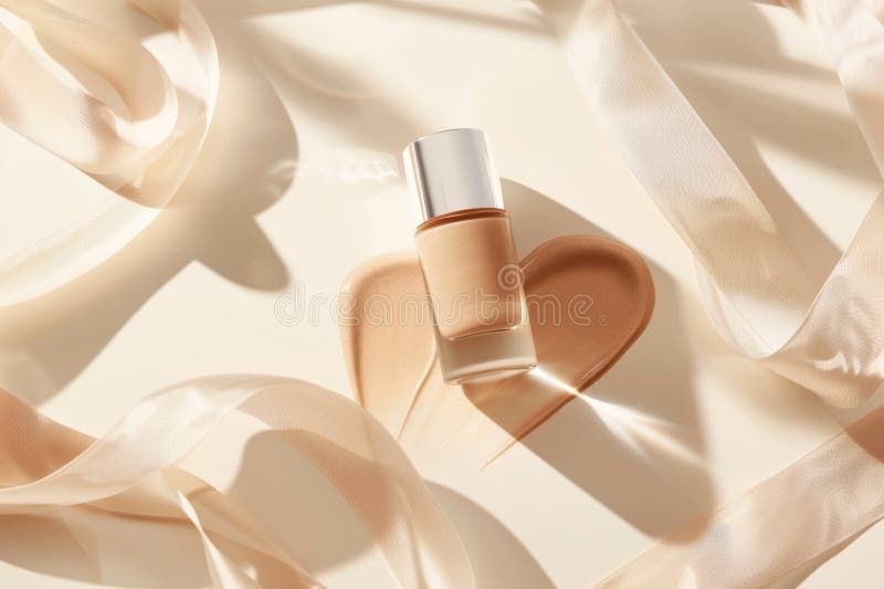 Professional Liquid Foundation Bottle Mockup on Bright Soft Background ...