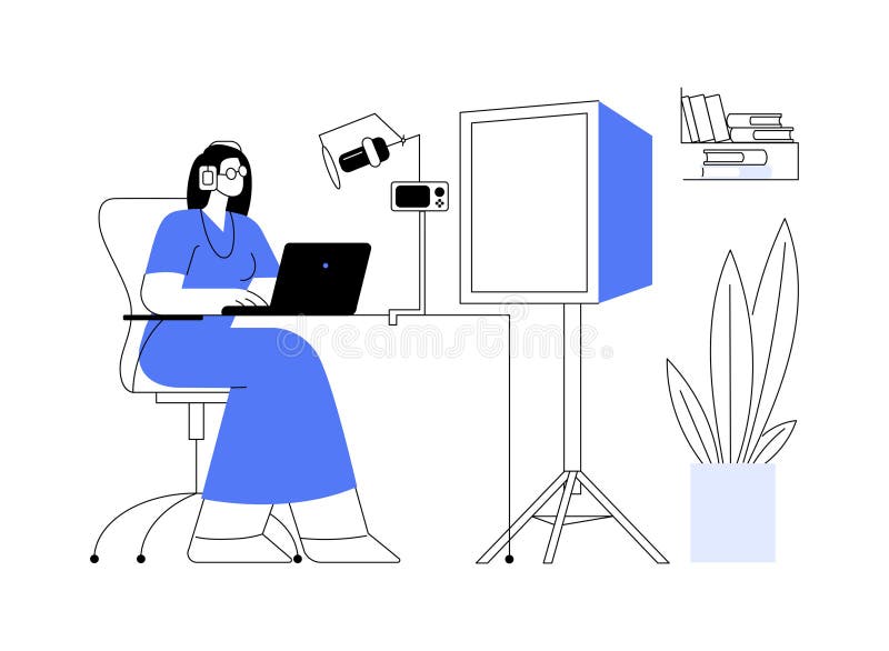 Professional Livestream Abstract Concept Vector Illustration. Stock ...