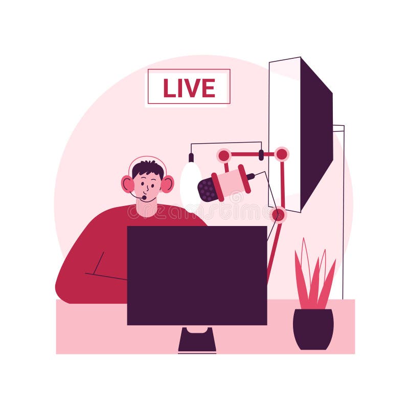 Professional Livestream Abstract Concept Vector Illustration. Stock ...