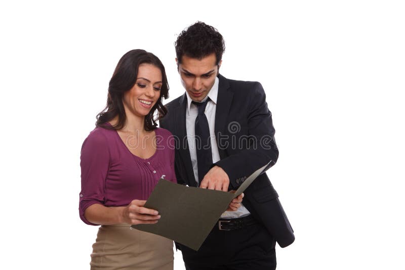 Professional Looking at a Document Stock Image - Image of isolated ...