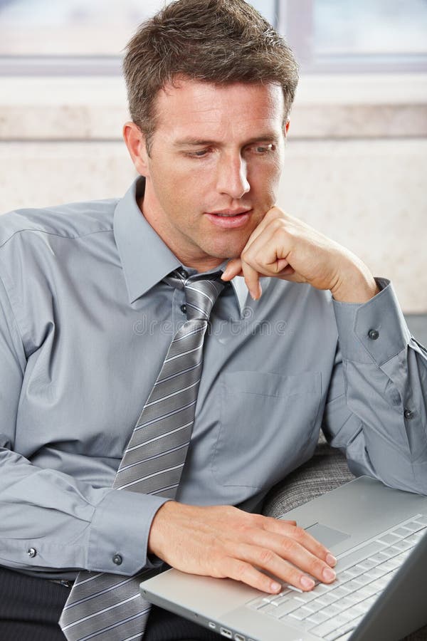 Professional Looking Down at Computer Stock Image - Image of employee ...