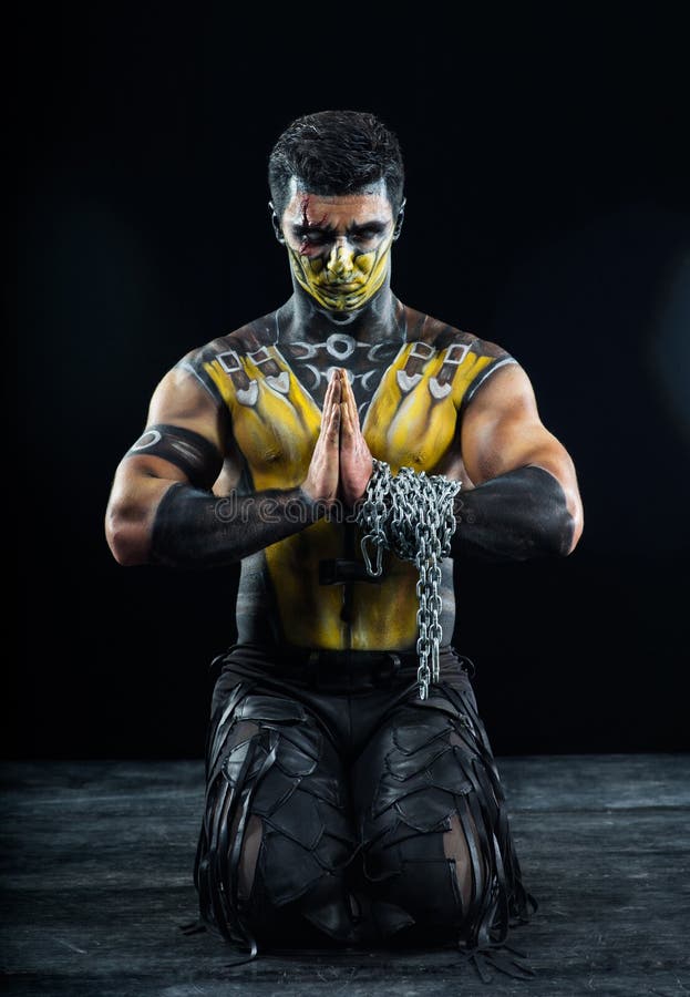 Scorpion VS Sub Zero Body-art Stock Photo - Image of scorpion, muscular ...