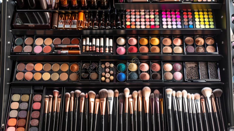 Beauty Products and Makeup Tools Arranged Neatly in a Professional ...
