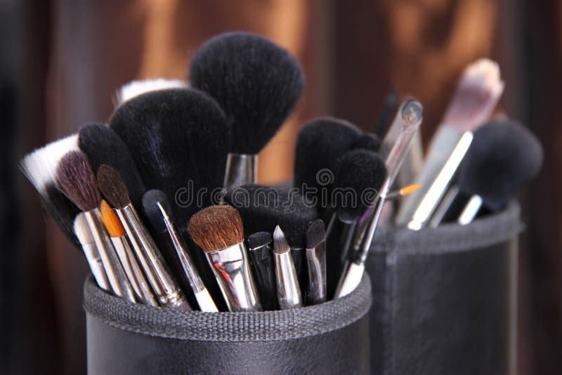 Professional Makeup Brushes Stock Photo - Image of applicator, color ...