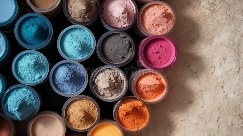 Professional Makeup Brushes, Stylist Tools. Layout of Shadows and Blush ...