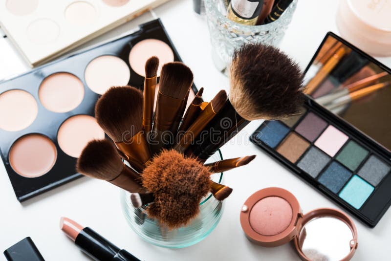Professional Makeup Brushes and Tools, Make-up Products Set Stock Image ...