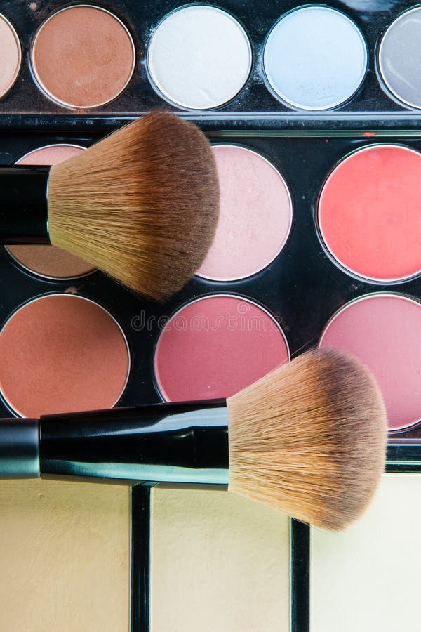 Professional Makeup Palette with Makeup Brush. Stock Image - Image of ...