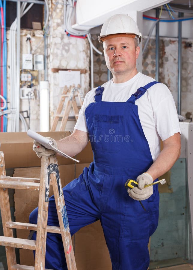 Contractor Planning Building Work Stock Photo - Image of seriousness ...