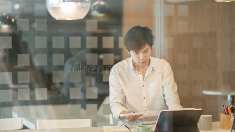 Professional Male Freelancer Working on His Strategy for the Next ...