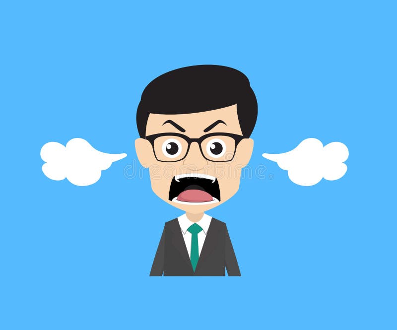 Male Screaming Emotion Profile Icon, Man Cartoon Portrait Face Stock ...